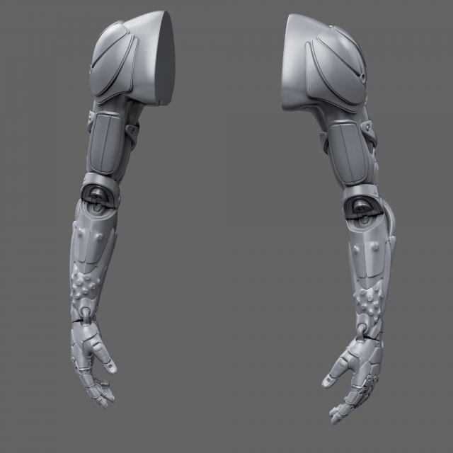 Realistic Cyberpunk Arm Augment 3D Model in Robot 3DExport