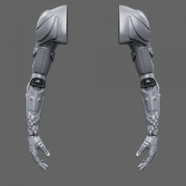 Realistic Cyberpunk Arm Augment 3D Model in Robot 3DExport