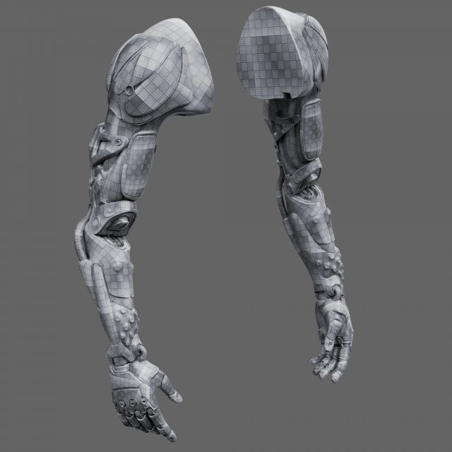 Realistic Cyberpunk Arm Augment 3D Model in Robot 3DExport