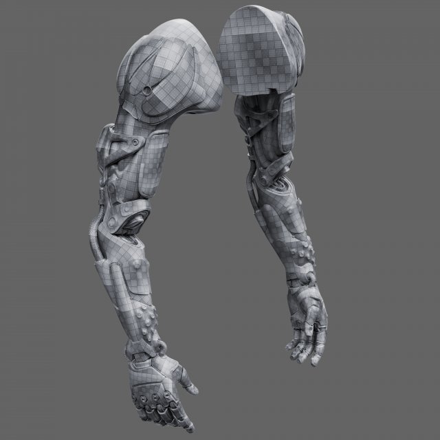 Realistic Cyberpunk Arm Augment 3D Model in Robot 3DExport