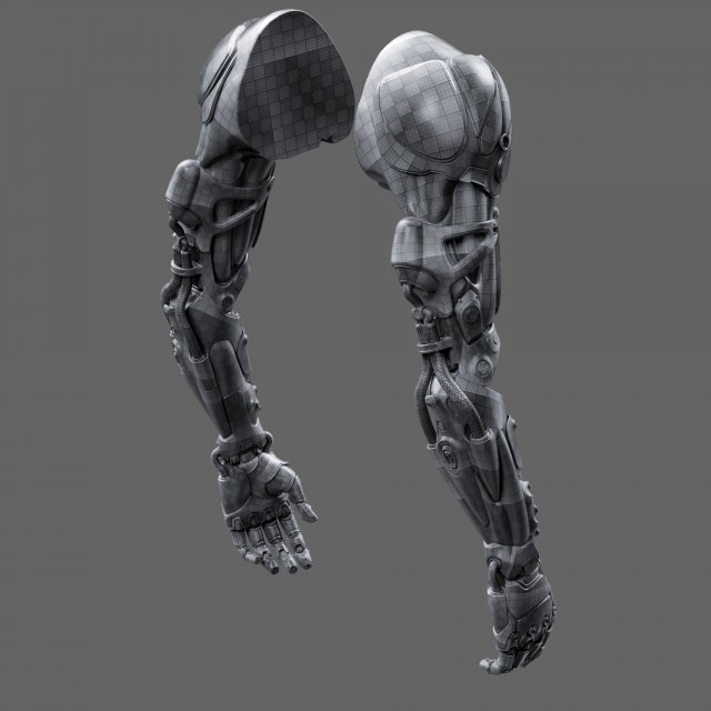 Realistic Cyberpunk Arm Augment 3D Model in Robot 3DExport