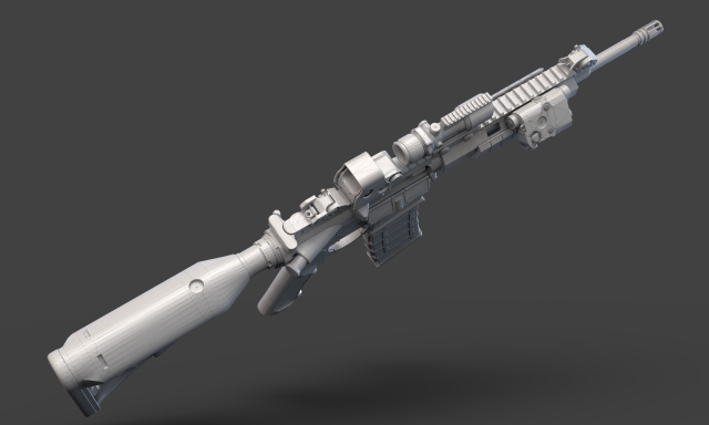 Low Poly Rifle with Parts 3D Model in Grenade Launchers 3DExport