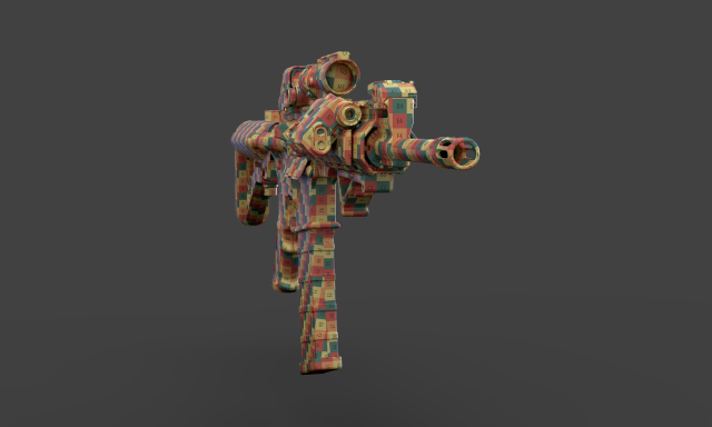 Low Poly Rifle with Parts 3D Model in Grenade Launchers 3DExport