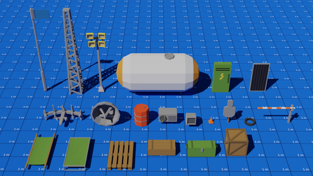 low poly military base 3D Model in Construction 3DExport