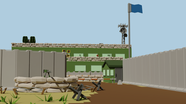 low poly military base 3D Model in Construction 3DExport
