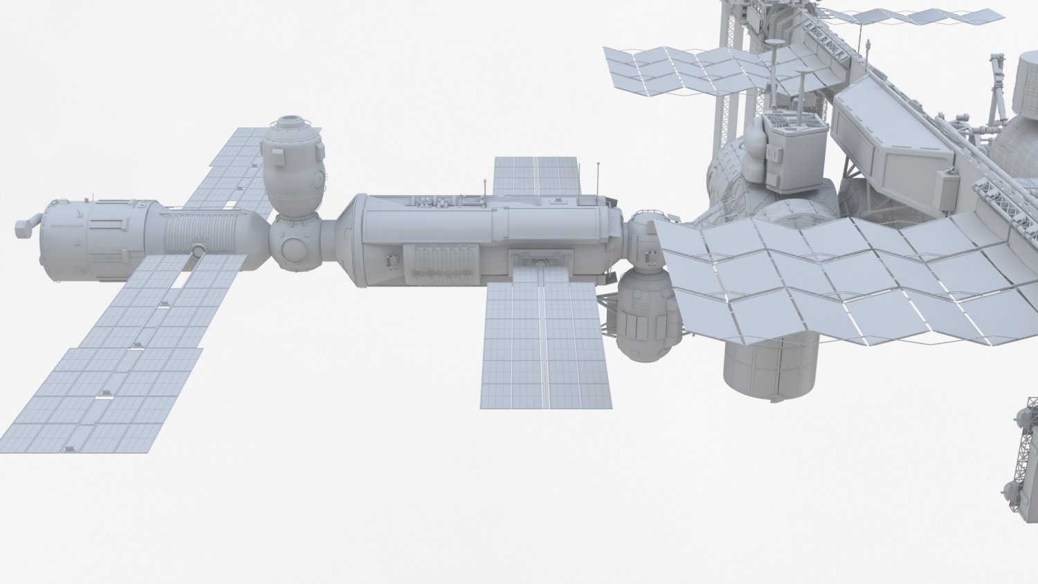 ISS International Space Station no Texture 3D-Modell in schwere Geräte ...