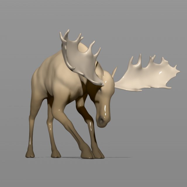 young moose 3D Print Model in Animals 3DExport