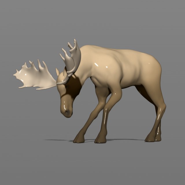 young moose 3D Print Model in Animals 3DExport