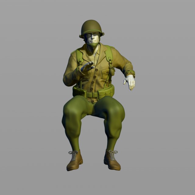 american army military driver second world war 3D Print Model in Man ...