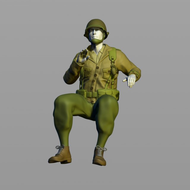 american army military driver second world war 3D Print Model in Man ...