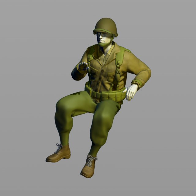 american army military driver second world war 3D Print Model in Man ...