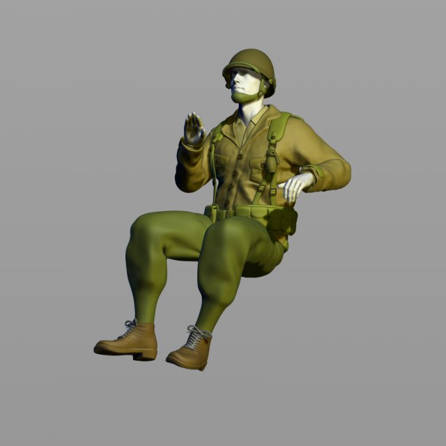 american army military driver second world war 3D Print Model in Man ...