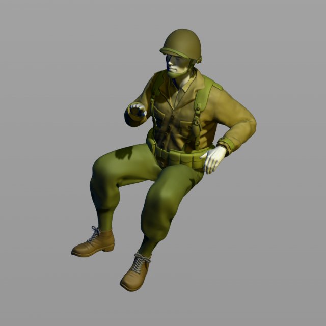 american army military driver second world war 3D Print Model in Man ...