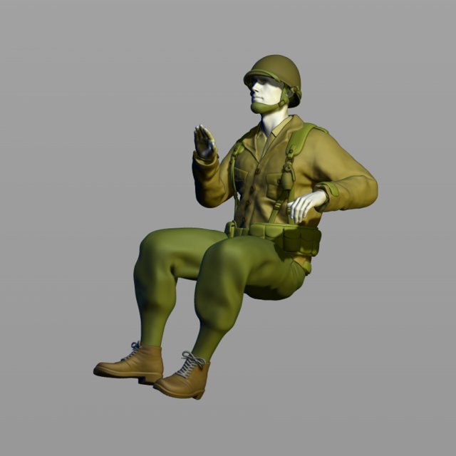 american army military driver second world war 3D Print Model in Man ...