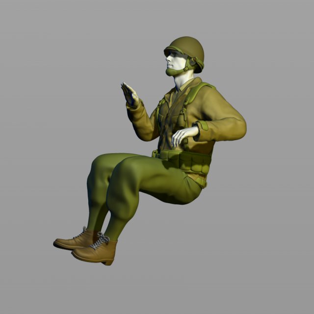 american army military driver second world war 3D Print Model in Man ...