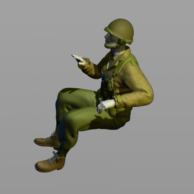 american army military driver second world war 3D Print Model in Man ...