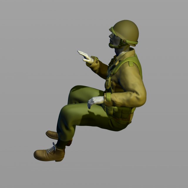 american army military driver second world war 3D Print Model in Man ...