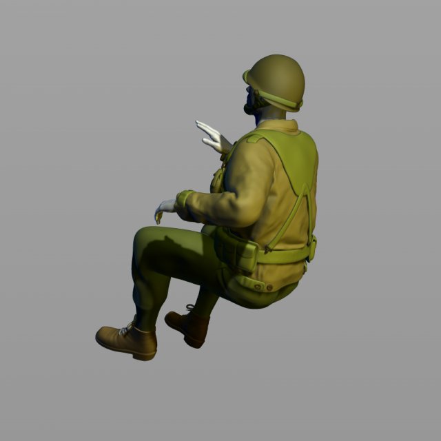 american army military driver second world war 3D Print Model in Man ...