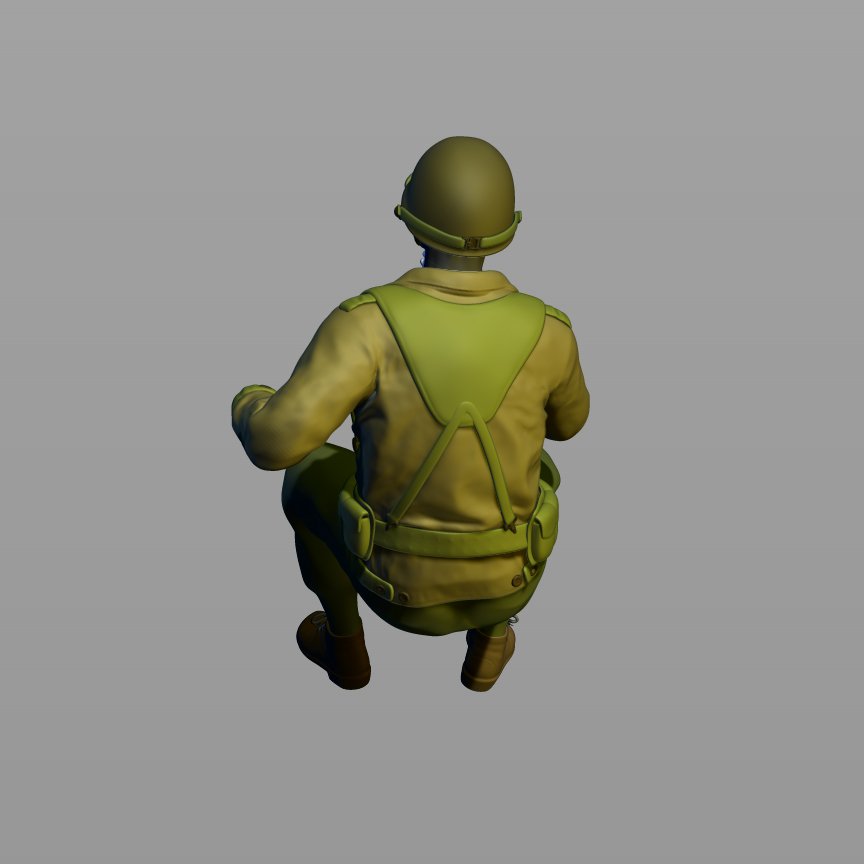 American Army Military Driver Second World War 3D Model in Man 3DExport