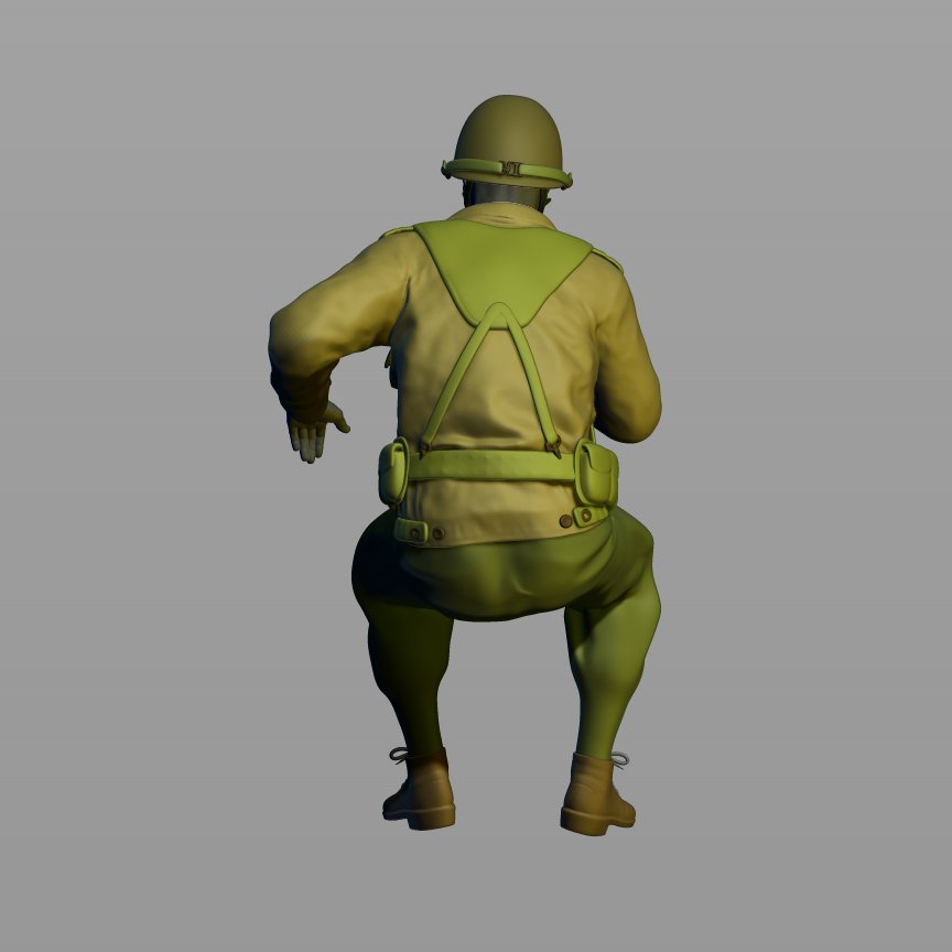 American Army Military Driver Second World War 3D Model in Man 3DExport