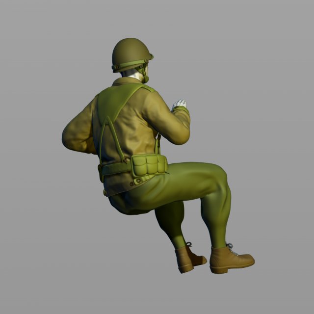 american army military driver second world war 3D Print Model in Man ...