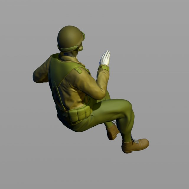 american army military driver second world war 3D Print Model in Man ...