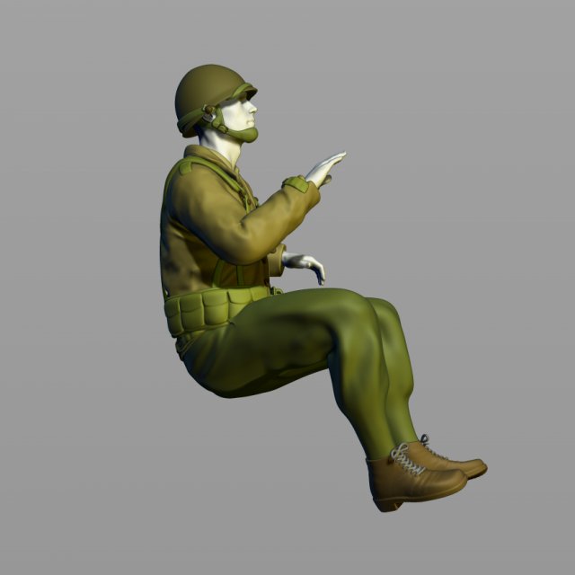 american army military driver second world war 3D Print Model in Man ...