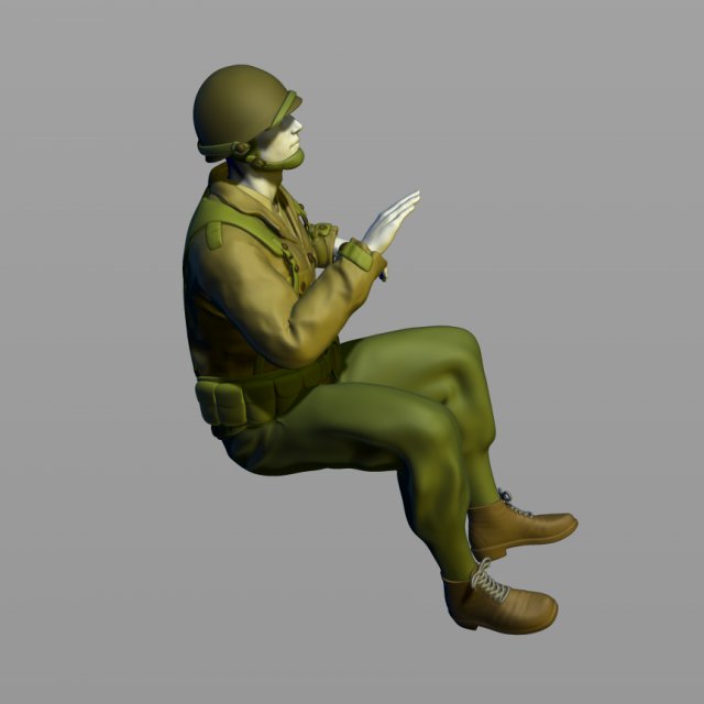 american army military driver second world war 3D Print Model in Man ...