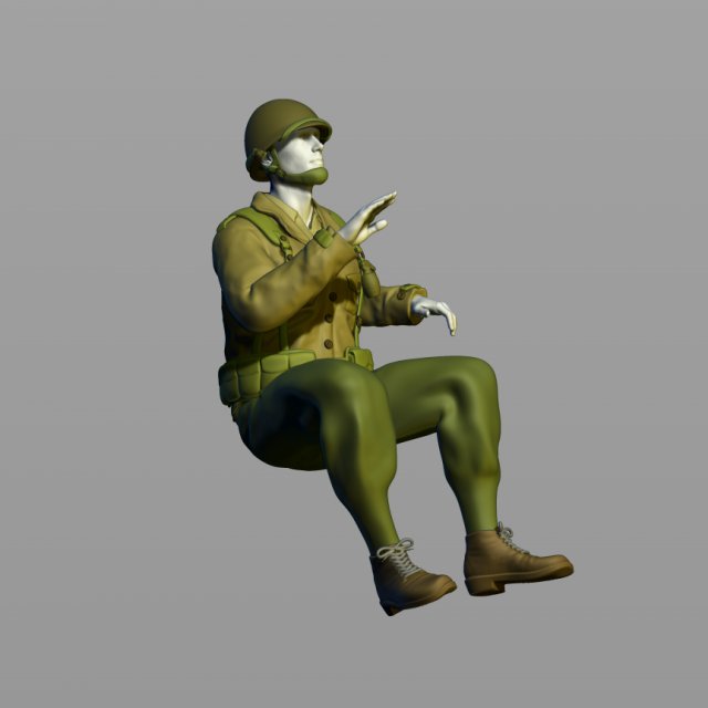 american army military driver second world war 3D Print Model in Man ...