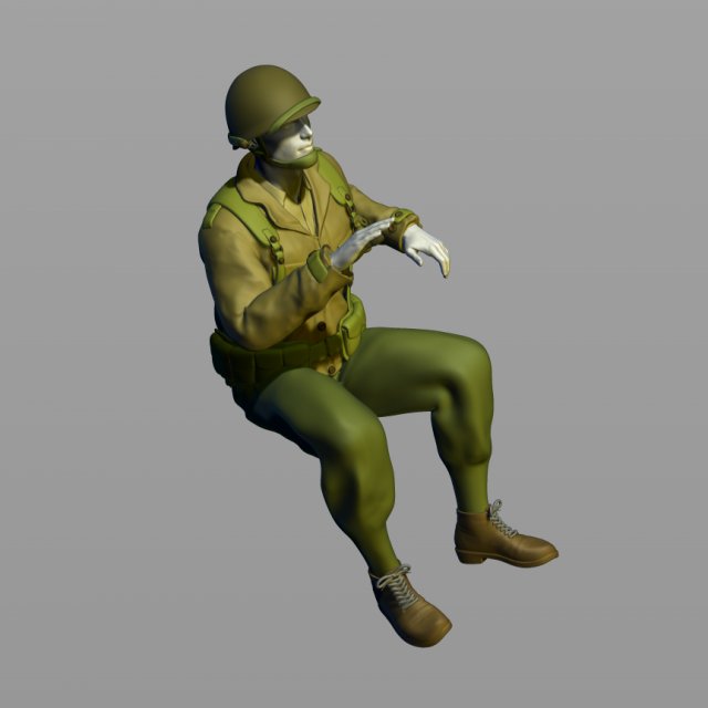 american army military driver second world war 3D Print Model in Man ...