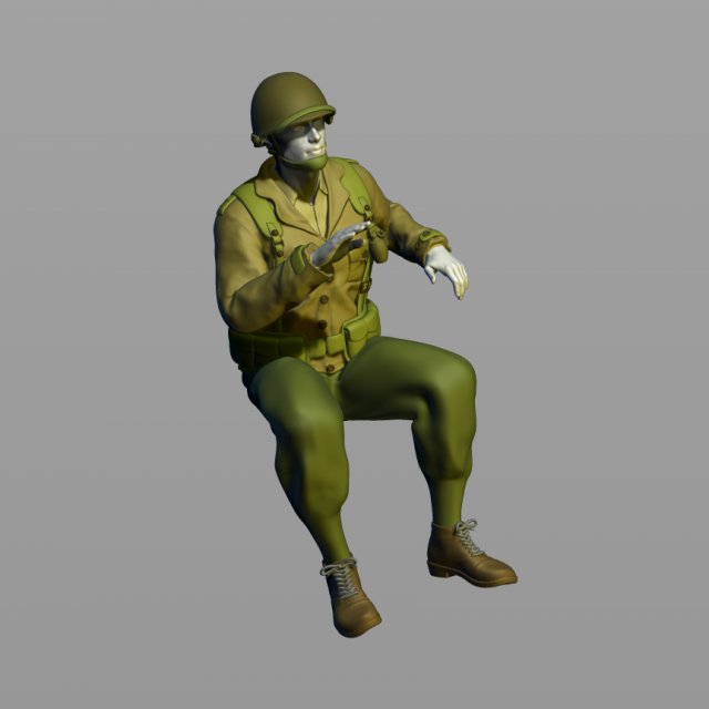 american army military driver second world war 3D Print Model in Man ...