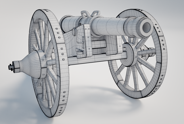 field cannon 3D Model in Artillery 3DExport