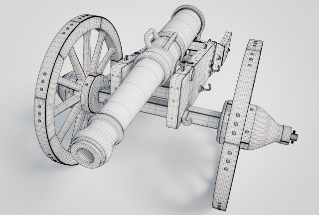 field cannon 3D Model in Artillery 3DExport
