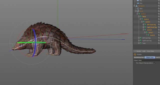 pangolin rigged low poly animal 3D Model in Rodent 3DExport