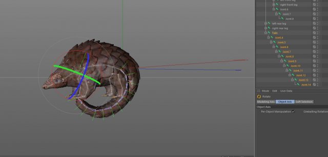 pangolin rigged low poly animal 3D Model in Rodent 3DExport