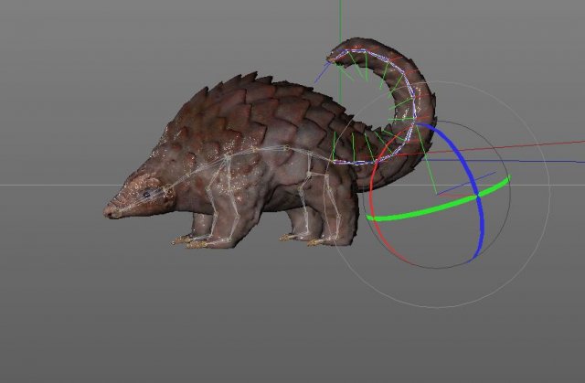 pangolin rigged low poly animal 3D Model in Rodent 3DExport