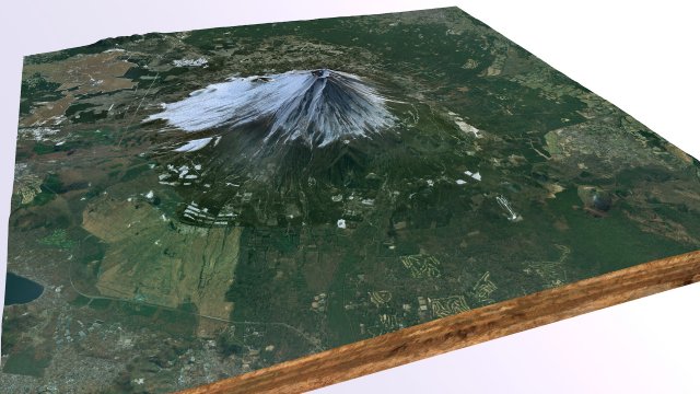mount fuji 3D Model in Environment 3DExport