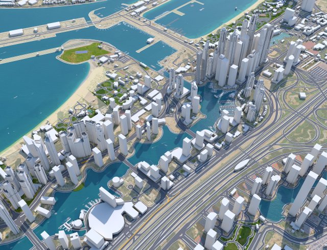 Dubai marina city uae 10km 3D Model in Buildings 3DExport