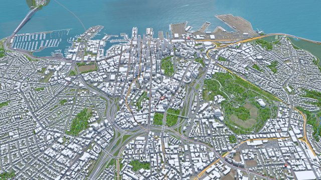 Auckland city new zealand 100km 3D Model in Cityscapes 3DExport