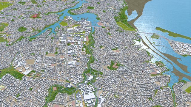 Auckland city new zealand 100km 3D Model in Cityscapes 3DExport