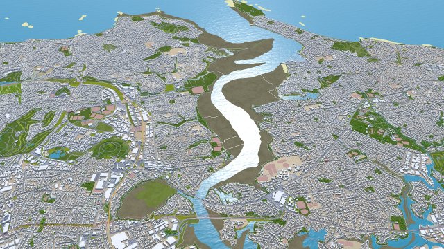 Auckland city new zealand 100km 3D Model in Cityscapes 3DExport