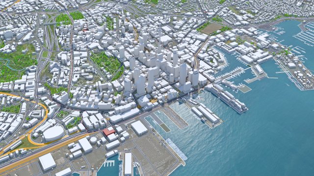 Auckland city new zealand 100km 3D Model in Cityscapes 3DExport