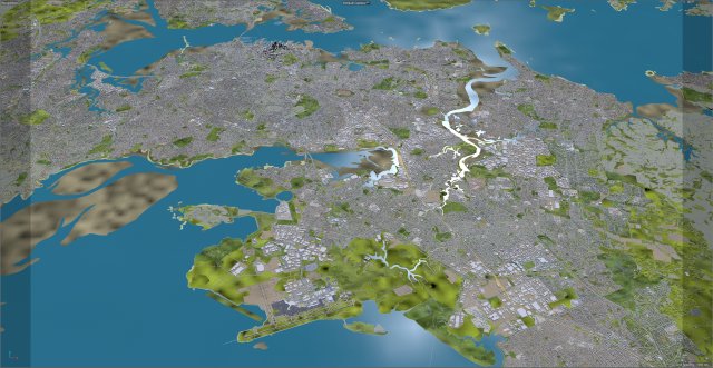 Auckland city new zealand 100km 3D Model in Cityscapes 3DExport