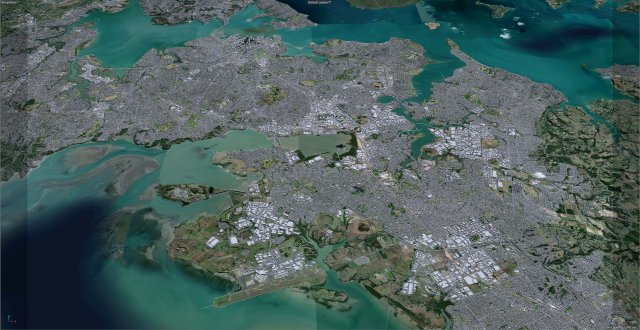Auckland city new zealand 100km 3D Model in Cityscapes 3DExport
