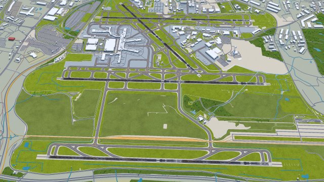 Charlotte Douglas Airport 10km 3D Model in Buildings 3DExport
