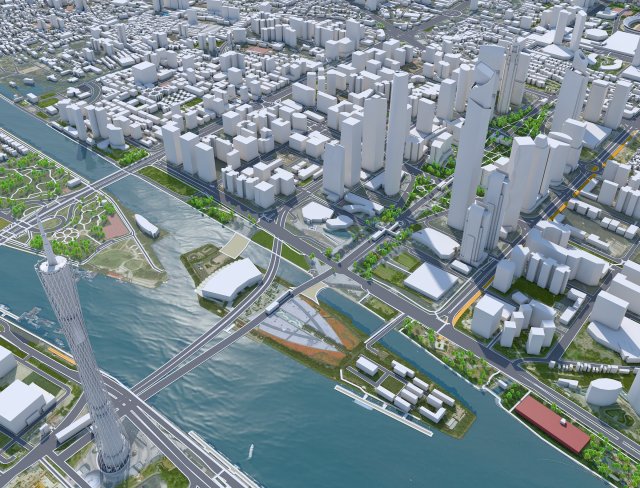 Guangzhou downtown city China 7km 3D Model in Buildings 3DExport