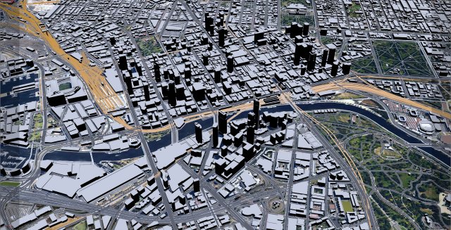 Melbourne downtown city Australia 8km 3D Model in Buildings 3DExport