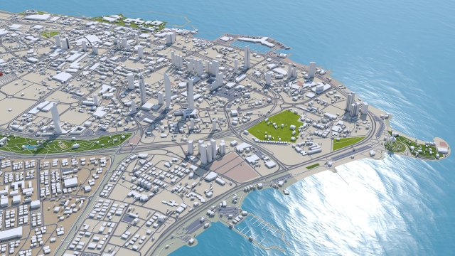 Kuwait city 80km 3D Model in Buildings 3DExport
