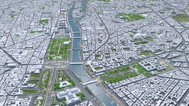 Paris city France 30km 3D Model in Buildings 3DExport