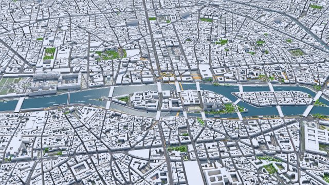 Paris city France 30km 3D Model in Buildings 3DExport